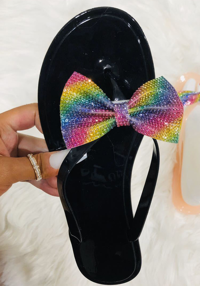 Wholesale womenbow colored diamonds Slippers | Global Lover
