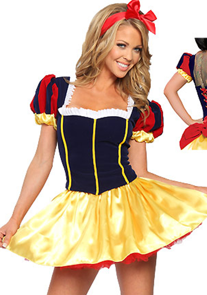 Wholesale Women Contrast Lace Up Corset Short Sleeve Mini Dress Cosplay ...
