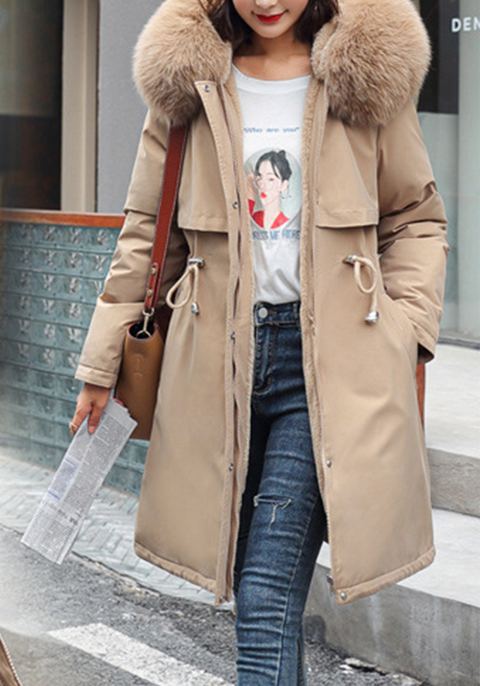 Wholesale Women Winter Padding Fur Collar Loose Sherpa Parka Coat ...