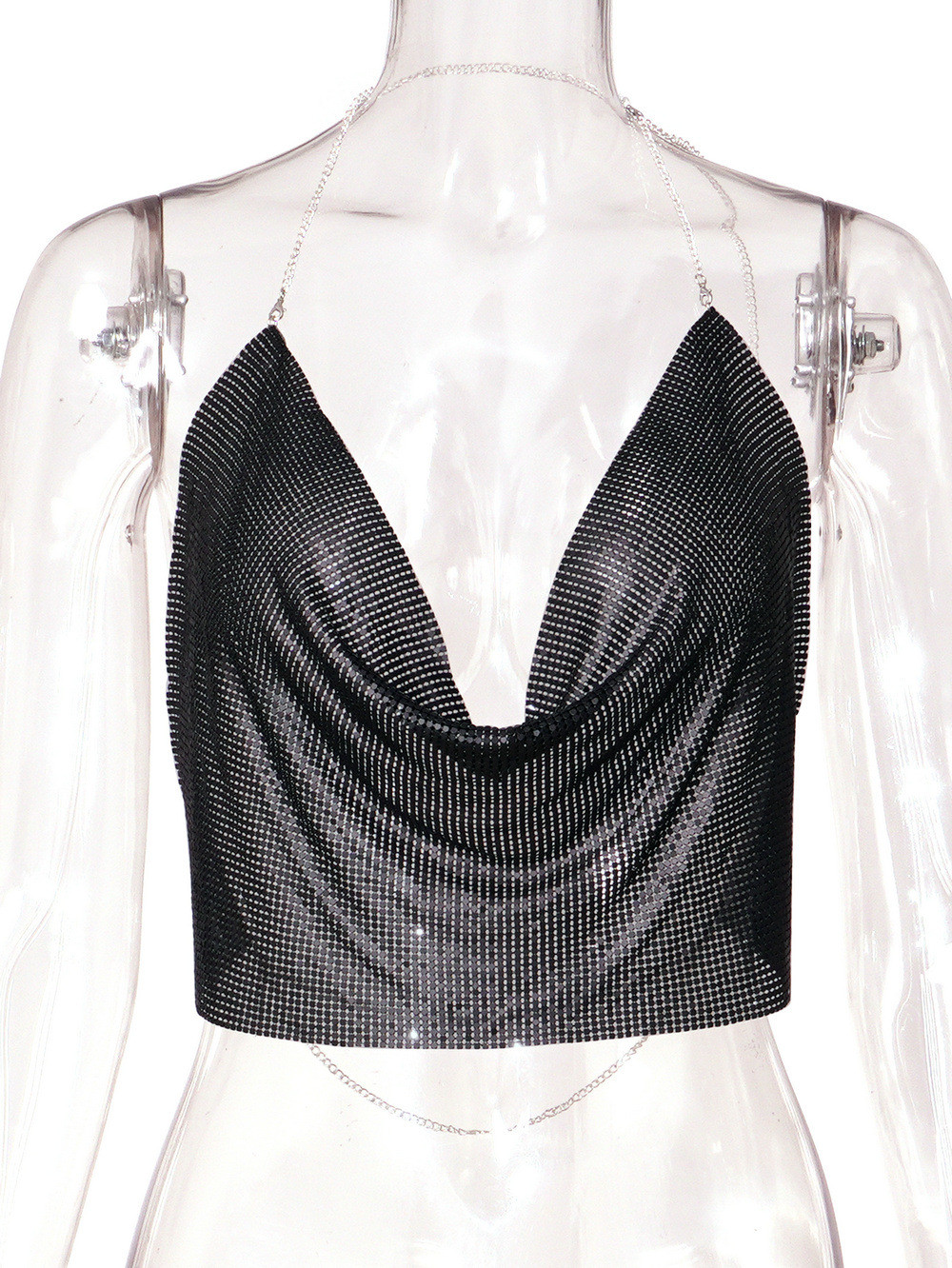 Wholesale Women Sexy Sequin Backless Halter Neck Top | Global Lover