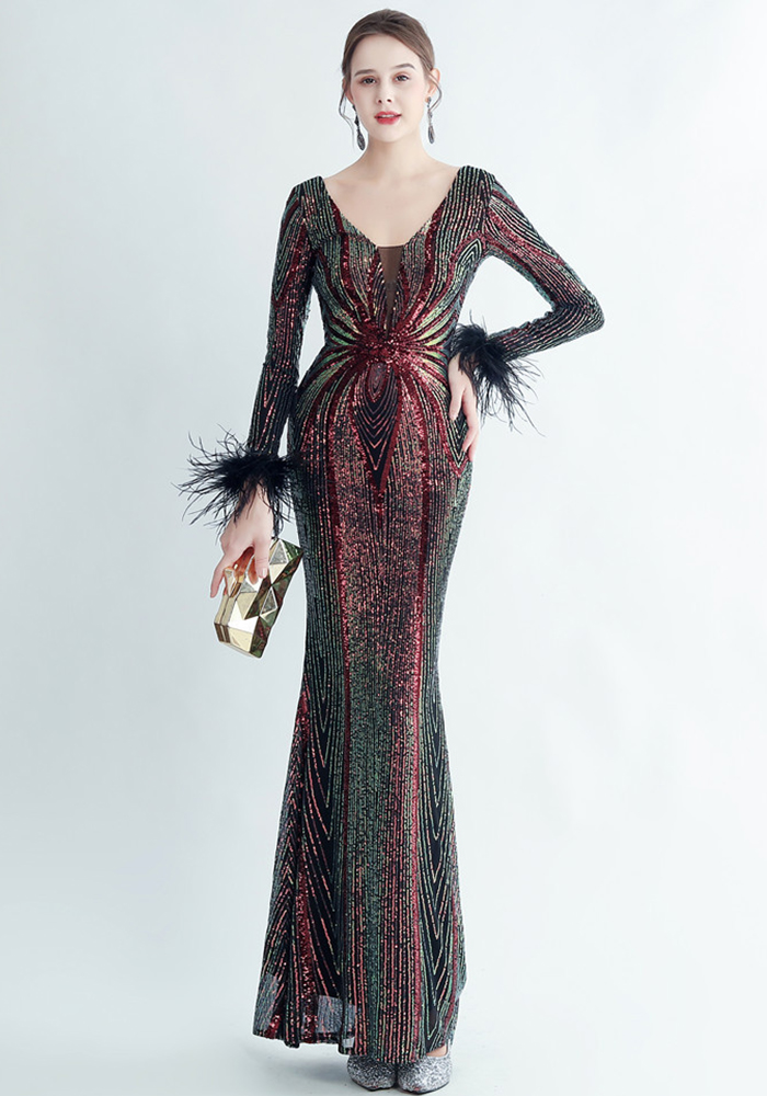 Wholesale Long Sequins Plus Size Fat Beauty Formal Party Evening Dress ...