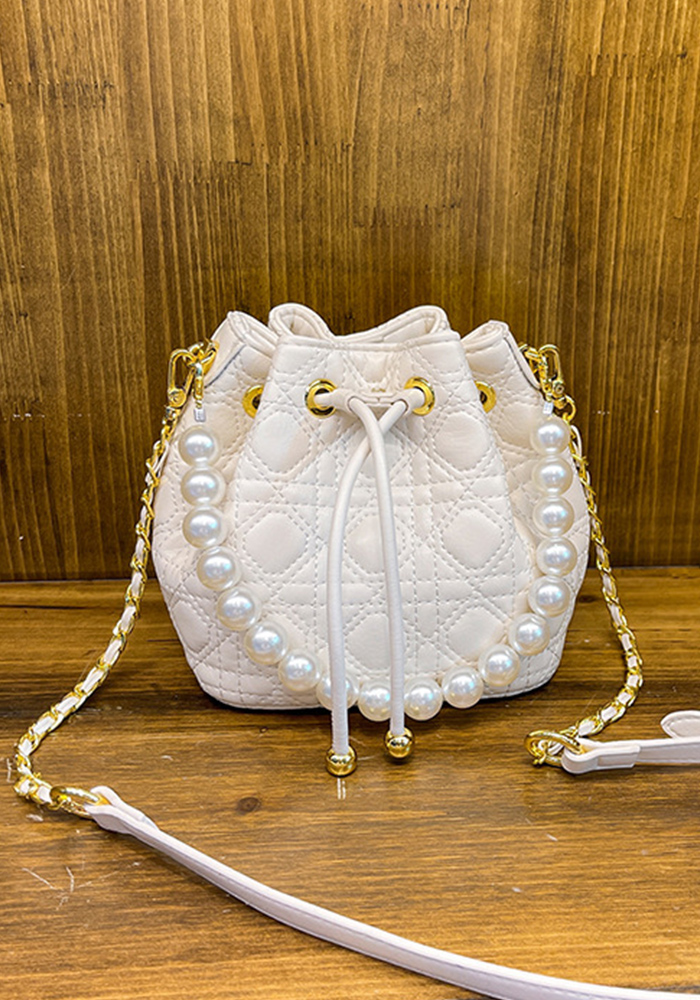 Wholesale Women Lingge Bag Fashion Pearl Bucket Bag Shoulder Messenger ...
