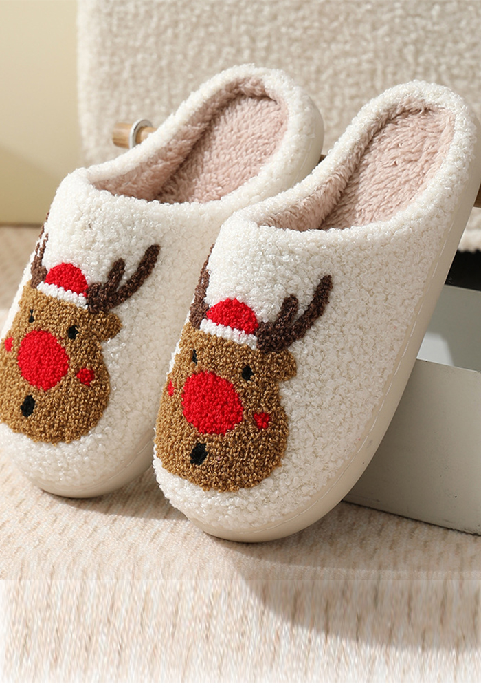 Wholesale Winter Christmas Deer Slippers For Women At Home Couples ...