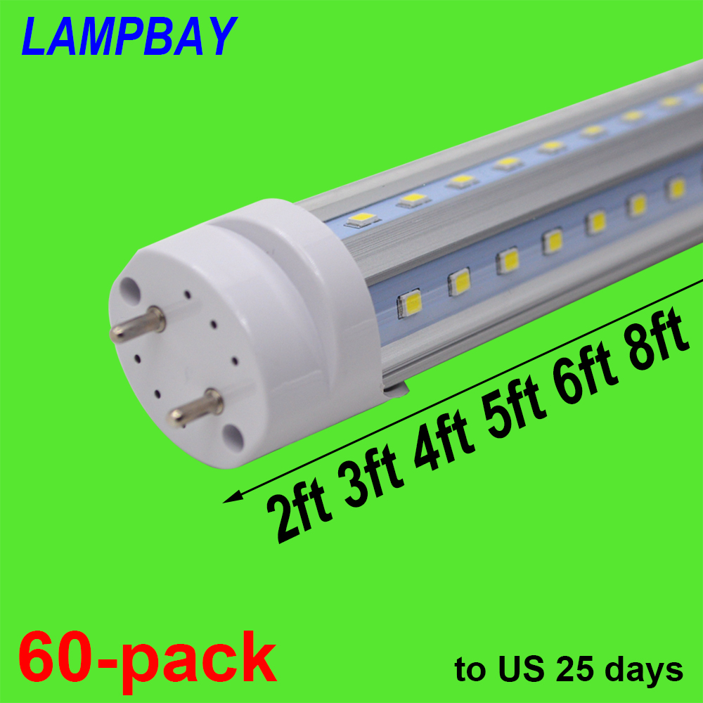 60-pack V shaped LED Tube Lights 2ft 3ft 4ft 5ft 6ft Retrofit ...