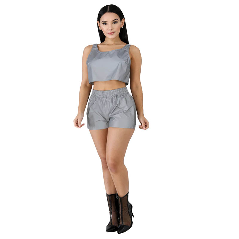 Reflective Crop Top and Short