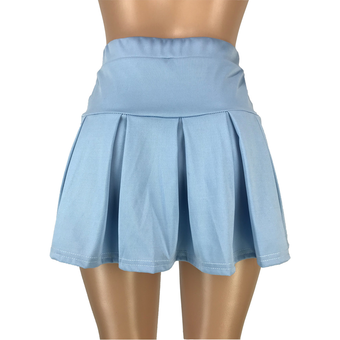 Solid Color Nightclub Pleated Culottes Skirt