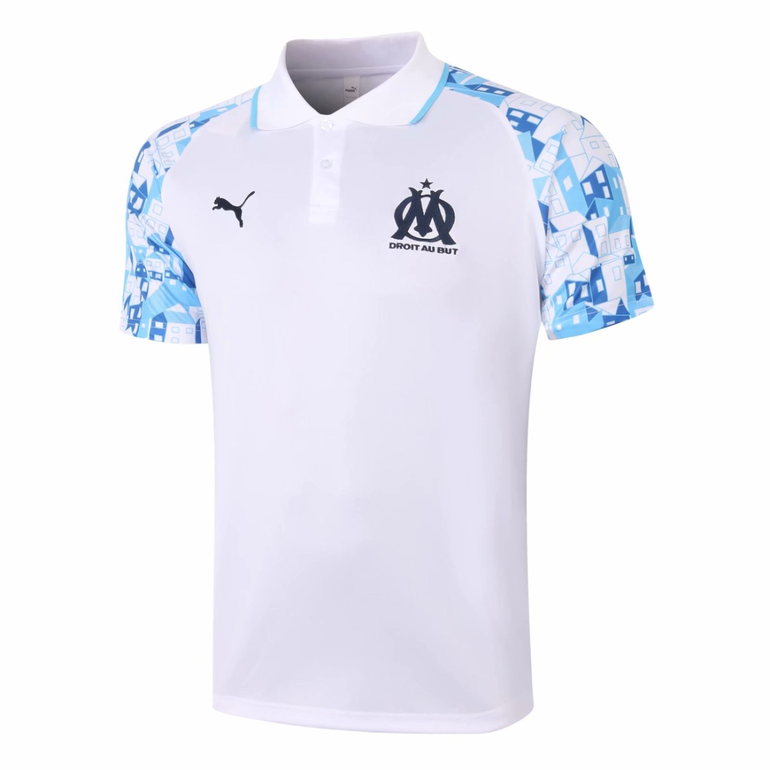 US$ 15.80 - Mens Olympique Marseille Polo Shirt All White 2020/21 - www ...