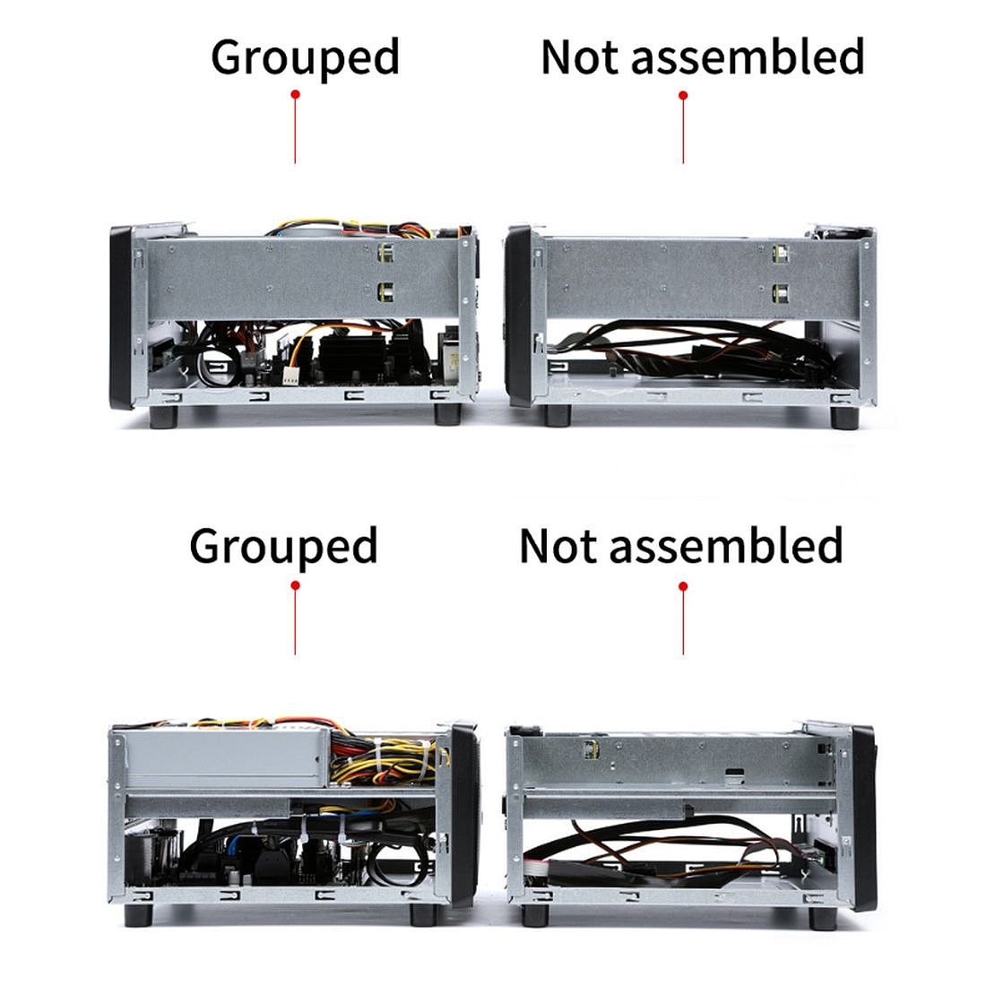 XT-XINTE 2/4/8 Bay NAS Case DIY Home Network Additional Storage Server ...
