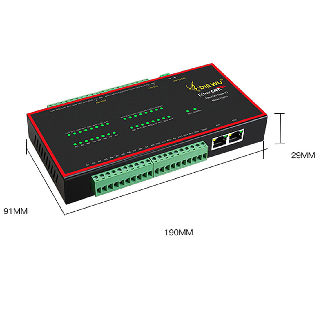 DIEWU EtherCAT Slave IO Module 8 Channels 16 Input 16 Output NPN Input Module 100Mbps with Dual ...