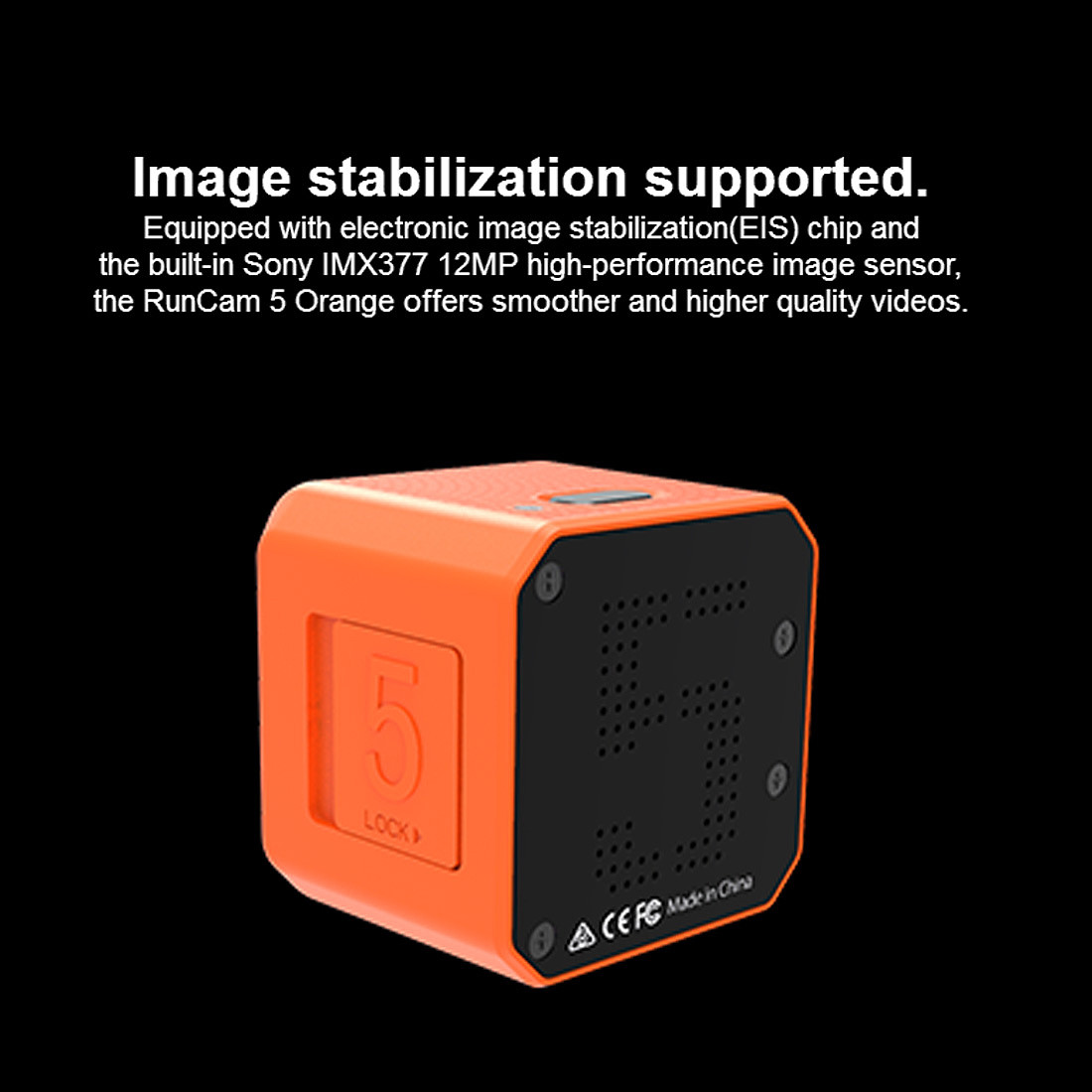 RunCam 5 Orange 12MP 4:3 145 Degree FOV 56g Ultra-light 4K HD FPV ...