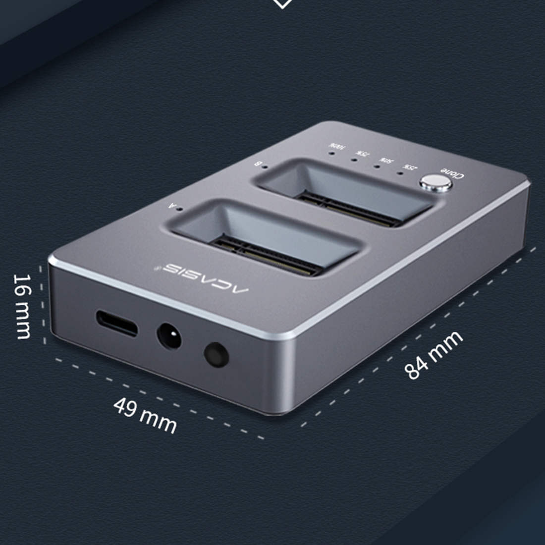 US$ 107.73 - Acasis Dual Bay Enclosure Clone Docking Station M.2 to ...