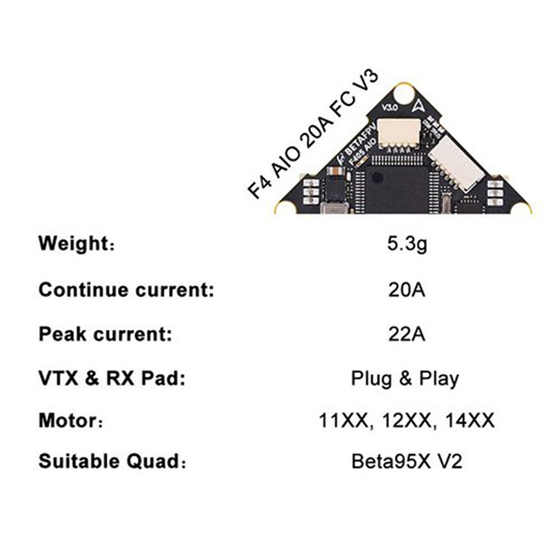 US$ 58.28 - BETAFPV F405 2-4S AIO Brushless Flight Controller 12A&20A ...