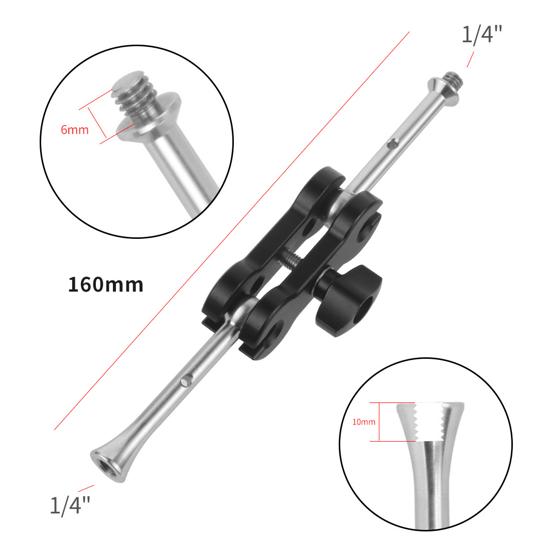 FEICHAO Universal Magic Arm Cylindrical Mobs Hand Bracket 1/4 with ...