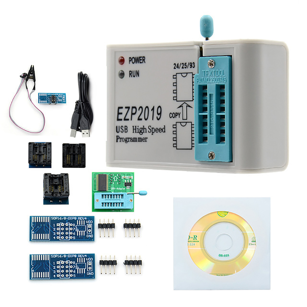 EZP2019 High Speed USB SPI FLASH Programmer Support 24 25 93 Flash BIOS Chip 25T80 Full Set With ...