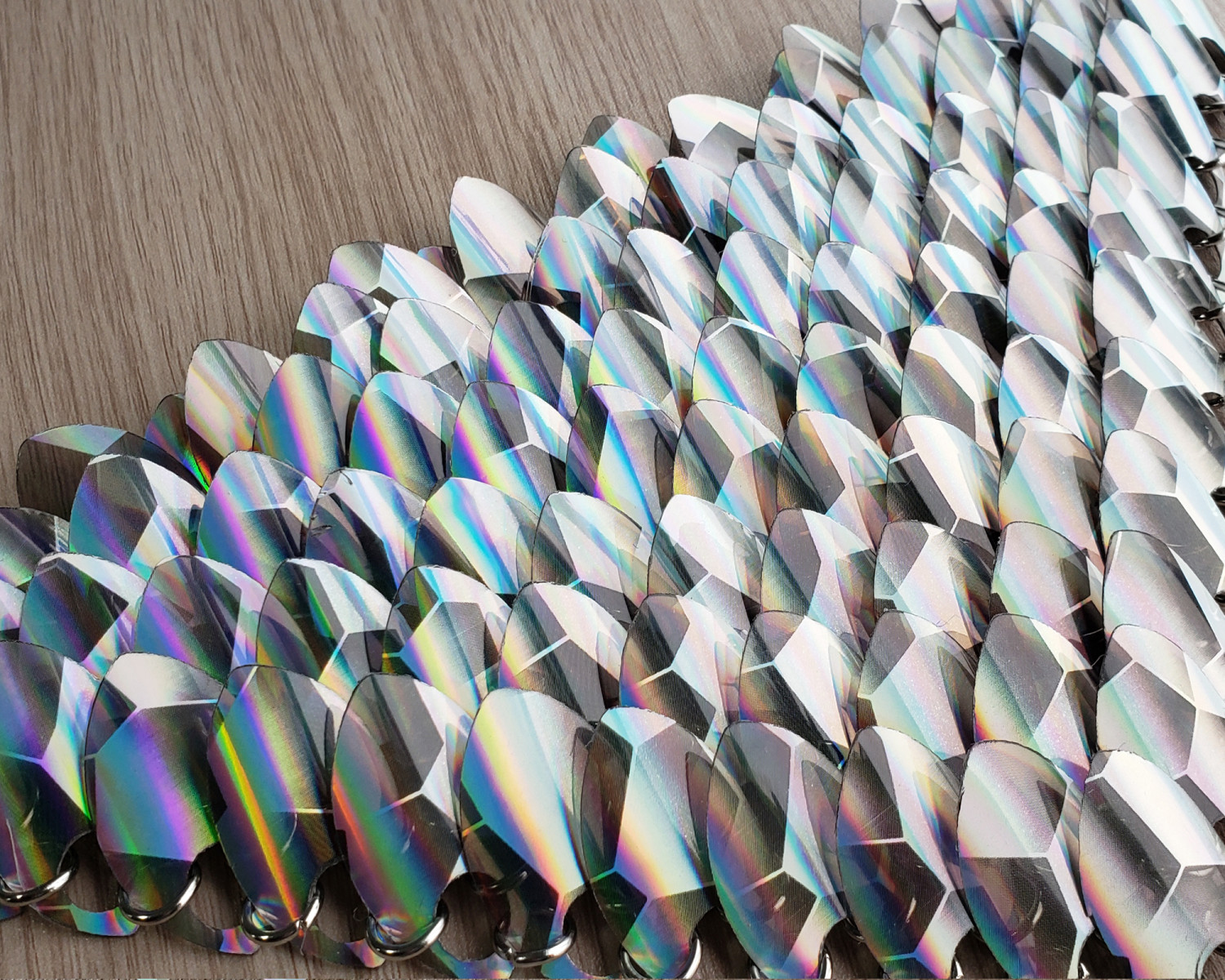 US$ 19.00 - 100pcs Large Hologram Plastic Dragon Scale Handmade Rainbow ...