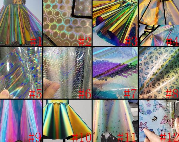 US$ 65.00 - Handmade Custom Holographic Iridescent Vinyl PVC Pleasted ...